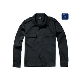 Langarmhemd Brandit "Brandit Herren US Shirt", Herren, Gr. 3XL, US-Größen, schwarz, 80% Polyester, 20% Baumwolle, unifarben, normal, Hemden