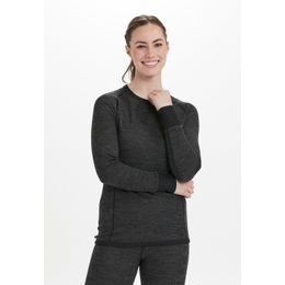 WHISTLER Damen Funktionsshirt "BRANDI", schwarz, Gr. 46, meliert, 45% Wolle, 45% Polyester, 10% Elasthan, Shirts, mit hohem Merinowolle-Anteil