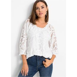 bonprix Damen T-Shirt, wei&szlig;, Gr. 56, Obermaterial: 100% Polyester. Futter: 100% Polyester, Shirts