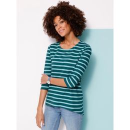 Classic Basics Damen 3/4-Arm-Shirt "3/4-Arm-Shirt", blau, Gr. 54, gemustert, gestreift, mehrfarbig, 100% Baumwolle, Shirts