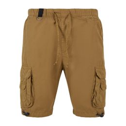 Urban Classics Herren Stoffhose "Urban Classics Herren Double Pocket Cargo Shorts"schwarzsand, Gr. M, unifarben, 100% Baumwolle, Hosen
