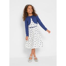bonprix Kinder Sommerkleid, blau, festlich, Gr. 134, mehrfarbig, Accessoire: 100% Polyurethan. Obermaterial: 100% Baumwolle. Obermaterial 2: 100%