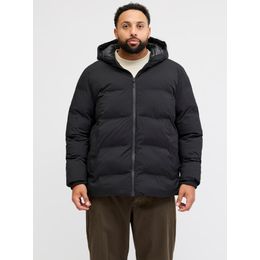 Jack & Jones PlusSize Steppjacke "JJKAITO PUFFER JACKET PLS", Damen, Gr. 4XL, schwarz, Web, Obermaterial: 100% Polyester, JACK & JONES PLUSSIZE, bedruckt, regular fit normal, Jacken Steppjacke