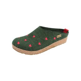 Haflinger Clogs 'Grizzly Cuoricini' female Green size 35