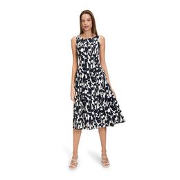Vera Mont Damen Cocktailkleid "Damen mit Print", blau, Gr. 48, Obermaterial: 90% Polyester, 10% Elasthan; Futter: 100% Polyester, Kleider, Druck