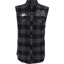 Brandit Damen Steppweste "Brandit Ozzy Checkshirt Sleeveless"schwarz, grau, Gr. XL, 100% Baumwolle, Westen