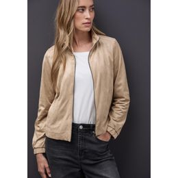 Street One Damen Lederimitat-Blazersanded beige, Gr. 40, unifarben, Web, Obermaterial: 88% Polyester, 12% Elasthan. Futter: 100% Polyester, Blazer