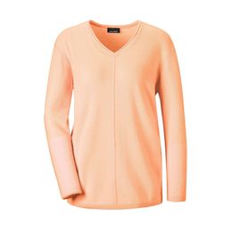 GOLDNER Damen Strickpullover "Kaschmirpullover mit V-Ausschnitt", orange, Gr. 44, Obermaterial: 100% Kaschmir WS., Pullover