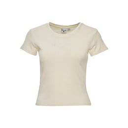 T-Shirt Karl Kani "Karl Kani Damen KW232-033-1 KK Small Signature Tight Rib Tee", Damen, Gr. L, sanftes weiß, 97% Baumwolle, 3% Elasthan, bedruckt, normal, Rundhals, Shirts T-Shirt