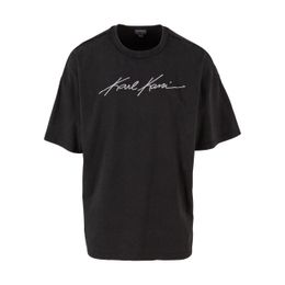 T-Shirt Karl Kani "Karl Kani KK Autograph Washed Boxy Tee", Damen, Gr. L, schwarz, 100% Baumwolle, bedruckt, oversize, Rundhals, Shirts T-Shirt