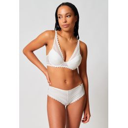 Triangel-BH Skiny "Initialace", Damen, Gr. 75, Cup C, wei&szlig; (ivory), Obermaterial: 90% Polyamid, 10% Elasthan. Cups: 100% Polyester, unifarben, normal, BHs Triangel-BH, mit B&uuml;gel, Spitze &uuml;ber den Cups, gepolstert