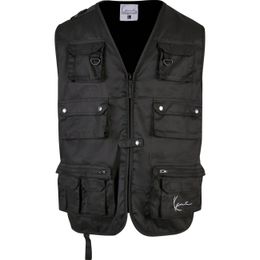 Karl Kani Herren Steppweste "Karl Kani KK Small Signature Vest black", schwarz, Gr. M, 100% Polyester, Westen