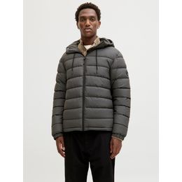 Jack & Jones Steppjacke JACK & JONES "JCOPOINT PU PUFFER JACKET BF", Damen, Gr. L, asphalt, Web, Obermaterial: 100% Polyester, unifarben, regular fit, Jacken Steppjacke