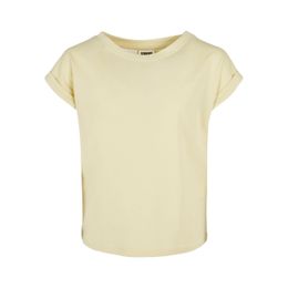 Urban Classics M&auml;dchen T-Shirt "Urban Classics Damen Girls Organic Extended Shoulder Tee"softgelb, Gr. 146, unifarben, 100% Baumwolle, Shirts