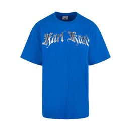 Karl Kani Damen T-Shirt "Karl Kani KK Old English Chrome Tee"blau, Gr. L, bedruckt, 100% Baumwolle, Shirts