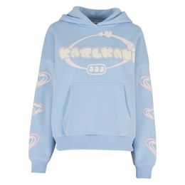 Karl Kani Damen Kapuzenpullover "Karl Kani Kk Heart Os Hoodie"light blau, rose, Gr. XXS, mehrfarbig, 65% Baumwolle, 35% Polyester, Pullover
