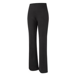 MAC Damen Stoffhose "FLARE", schwarz, Gr. 34, bedruckt, Jersey, Obermaterial: 65% Viskose, 30% Polyamid, 5% Elasthan, Hosen, Sommerhose mit