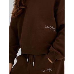 Calvin Klein Jeans Sweatshirt M&auml;dchen Gr&ouml;&szlig;e 164 braun / wei&szlig;