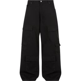 Cargohose Karl Kani "Karl Kani KK OG Multipocket Twill Cargopants", Damen, Gr. L, US-Größen, schwarz, 100% Baumwolle, unifarben, normal, Hosen