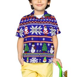 King Kameha Hemd 'Christmas Rows' Jungen Größe 116/128 blau
