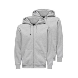 Only & Sons Only & Sons Zip-Up Hoodie 'Ceres' male Grey size L