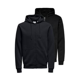 Only & Sons Only & Sons Zip-Up Hoodie 'Ceres' male Black size XL