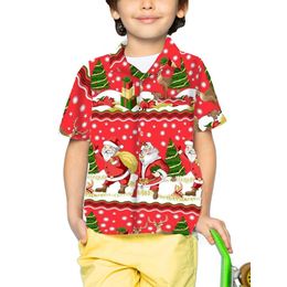 King Kameha Hemd 'Christmas Border Print' Jungen Gr&ouml;&szlig;e 104/116 rot
