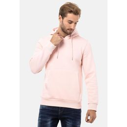 Cipo & Baxx CIPO & BAXX Herren Sweatshirt "Sweatshirts", pink, Basic, Gr. XS, unifarben, 70% Baumwolle, 30% Polyester, Sweatshirts, mit Kapuze, CL557