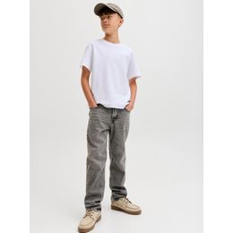 Jack & Jones Kinder Relax-fit-Jeans "JJICHRIS JJIORIGINAL SQ 336 BF JNR"schwarz denim, Gr. 128, JACK & JONES JUNIOR, Abriebeffekte, Denim/Jeans, Obermaterial: