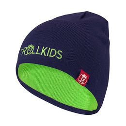 Trollkids Wende-Beanie "Troll" in Dunkelblau/ Hellgr&uuml;n - 47% | Gr&ouml;&szlig;e 48-52 cm | Baby-muetzen