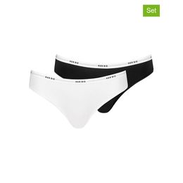 Nur Die 2er-Set: Slips in Schwarz/ Wei&szlig; - 67% | Gr&ouml;&szlig;e 48/50 | Damen-unterteile