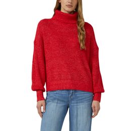 s.Oliver Damen Strickpulloversalsa rot, Gr. 44, meliert, unifarben, Strick, Obermaterial: 59% Baumwolle, 37% Polyacryl, 4% Wolle, Pullover