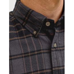 Jack & Jones JACK & JONES Herren Langarmhemd "JPRBLUBARKLEY FLANNEL X-MAS L/S SHIRT CH"schwarz, Gr. S, kariert, Web, Obermaterial: 100% Baumwolle, Hemden