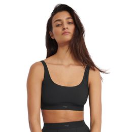 Sloggi Damen Bustier "EVER Ease", Gr. M, schwarz, Single Jersey, Obermaterial: 82% Baumwolle, 18% Elasthan, unifarben, BHs, temperaturausgleichend,