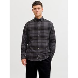 Jack & Jones JACK & JONES Herren Langarmhemd "JPRBLUBARKLEY FLANNEL X-MAS L/S SHIRT CH"schwarz, Gr. XS, kariert, Web, Obermaterial: 100% Baumwolle, Hemden