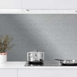 K&uuml;chenr&uuml;ckwand 3D-Struktur Fein geb&uuml;rstetes Silber