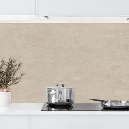 K&uuml;chenr&uuml;ckwand 3D-Struktur Strukturierter Beton Graubeige