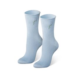 von Jungfeld Socks 'Blumen' female Blue size 35-38