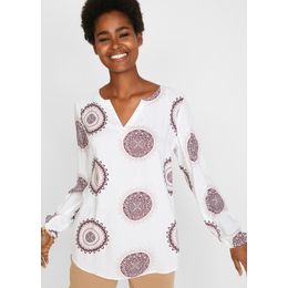 bonprix Damen Tunika "Tunikabluse aus softer Viskose", wei&szlig;, Gr. 44, Obermaterial: 100% Viskose, Tuniken, Tunikabluse aus softer Viskose