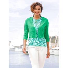 Casual Looks Damen Shirtjacke "Bolero", gr&uuml;n, Gr. 44, unifarben, 95% Viskose, 5% Elasthan, Shirts