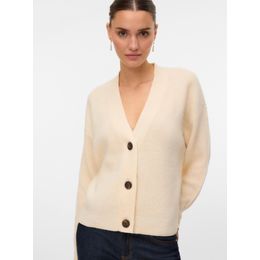 V&eacute;ro Moda VERO MODA Damen Strickjacke "VMARIES LS V-NECK CARDIGAN BF"birch, Gr. XS, unifarben, Strick, Obermaterial: 98% Polyester, 2% Elasthan, Strickjacken