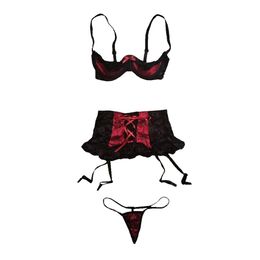 Passion Crotchless Lingerie 'Rumba' female Red size S/M