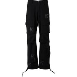 Karl Kani Herren Cargohose "Karl Kani KKPatch Multipocket Cargo Pants"schwarz, Gr. XXL, 100% Baumwolle, Hosen