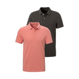 John Devin Herren Poloshirt, orange, Basic, Gr. S, unifarben, Piqué, Obermaterial: 100% Baumwolle, Shirts, mit dezenter- hochwertiger Logostickerei -