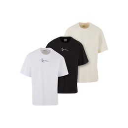 Karl Kani Damen T-Shirt "Karl Kani Small Signature Essential Tee 3 Pack"wei&szlig;, schwarz, beige, Gr. S, bedruckt, 100% Baumwolle, Shirts