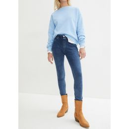 bonprix Damen Leggings "Leggings in Jeansoptik", blau, Gr. 40, unifarben, Denim/Jeans, Obermaterial: 80% Baumwolle, 17% Polyester, 3% Elasthan,