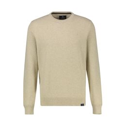Lerros Herren Strickpullovertender beige melange, Gr. XXL, meliert, Strick, Obermaterial: 100% Baumwolle, Pullover, mit Logo Stickerei