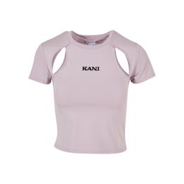 Karl Kani Damen Kurzarmshirt "Karl Kani Damen"lila, Gr. S, bedruckt, 77% Polyester (Recycelt), 23% Elasthan, Shirts
