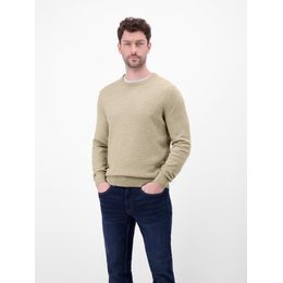 Lerros Herren Strickpullovertender beige melange, Gr. M, meliert, Strick, Obermaterial: 100% Baumwolle, Pullover, mit Logo Stickerei