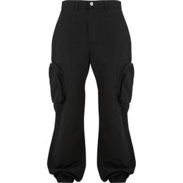 Urban Classics Herren Cargohose "Urban Classics RipstopLoose Fit Cargo Pants", schwarz, Gr. 33, unifarben, 100% Baumwolle, Hosen